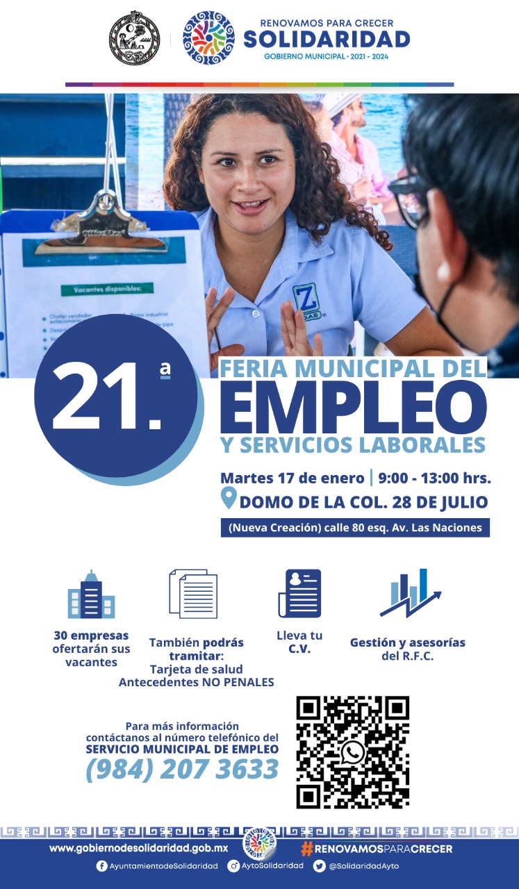 Preparan feria de empleo para el 17 de enero en Solidaridad | Cancún Mío