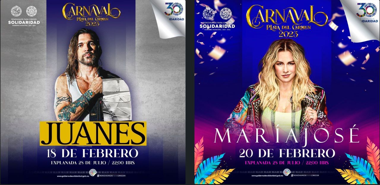 Se suman María José y Juanes al carnaval de Playa del Carmen | Cancún Mío