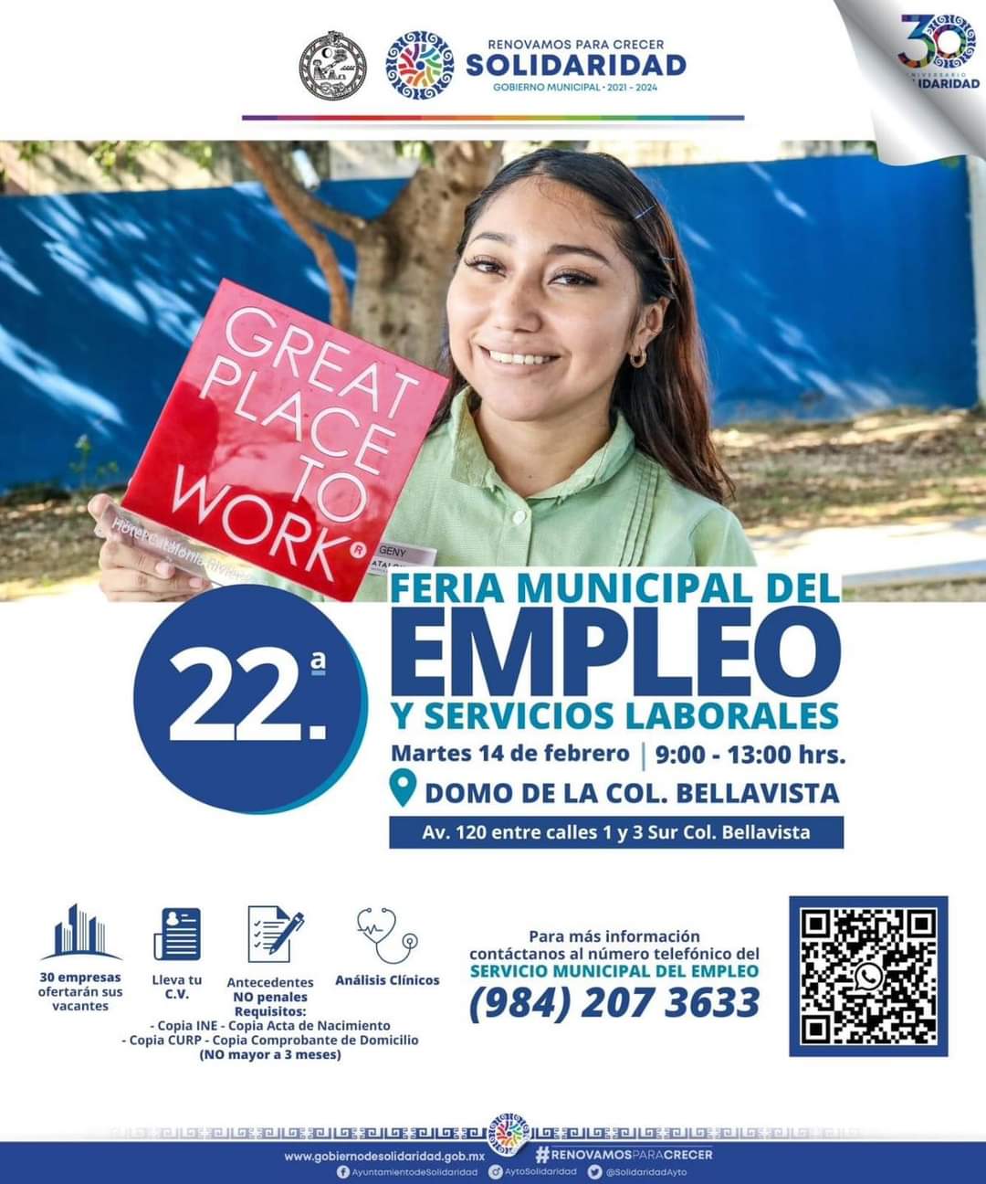 Realizarán 22a feria municipal del empleo en colonia Bellavista de Solidaridad | Cancún Mío