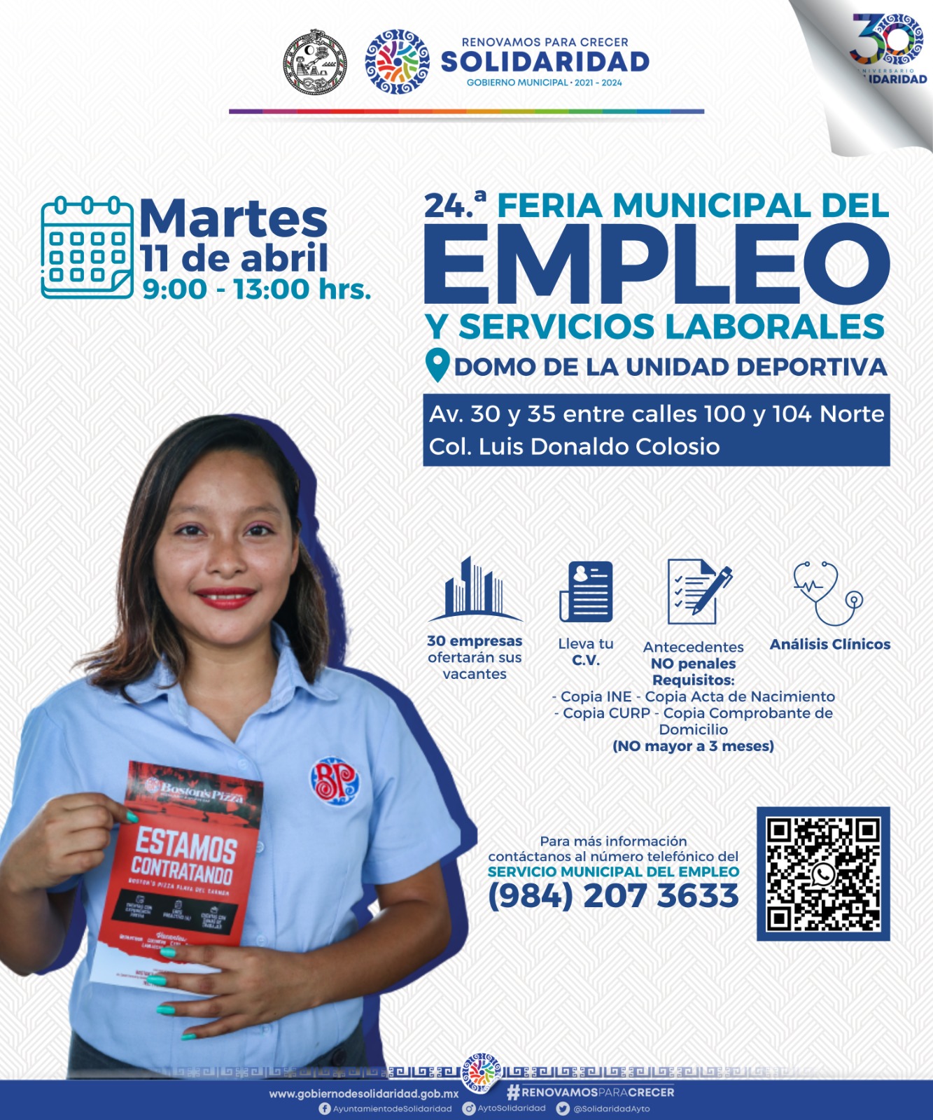 Alistan 24ª Feria Municipal del Empleo y Servicios Laborales 2023 en Solidaridad | Cancún Mío