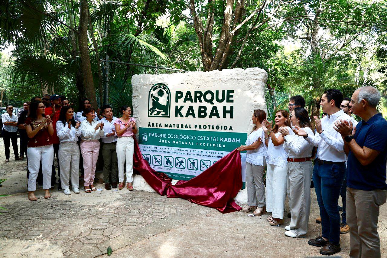 Develan nueva imagen y señalética del parque Kabah